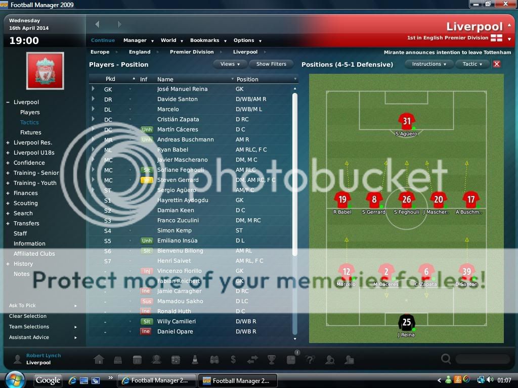 re: Liverpool Team Discussion XVII - Page 21 - Football Manager 2009 ...